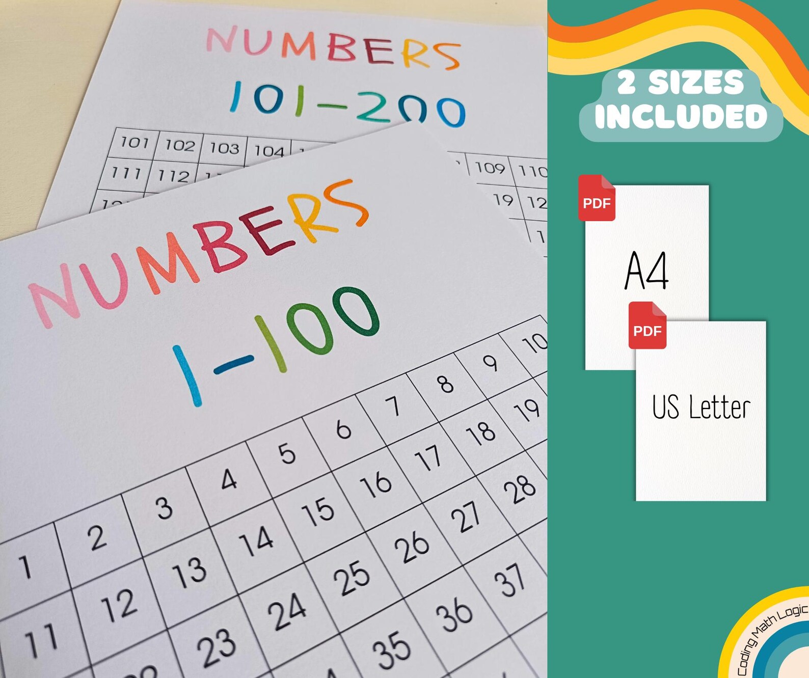 Numbers 1-1000 Chart: Math Worksheets Printable (digital Download) - Etsy