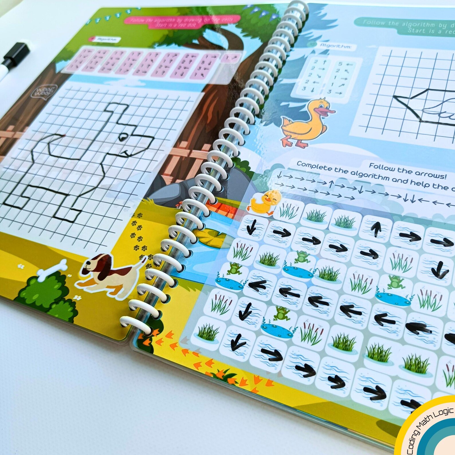 Preschool Workbook Wipe Clean Book Coding Busy Book for Kids Homeschool ...