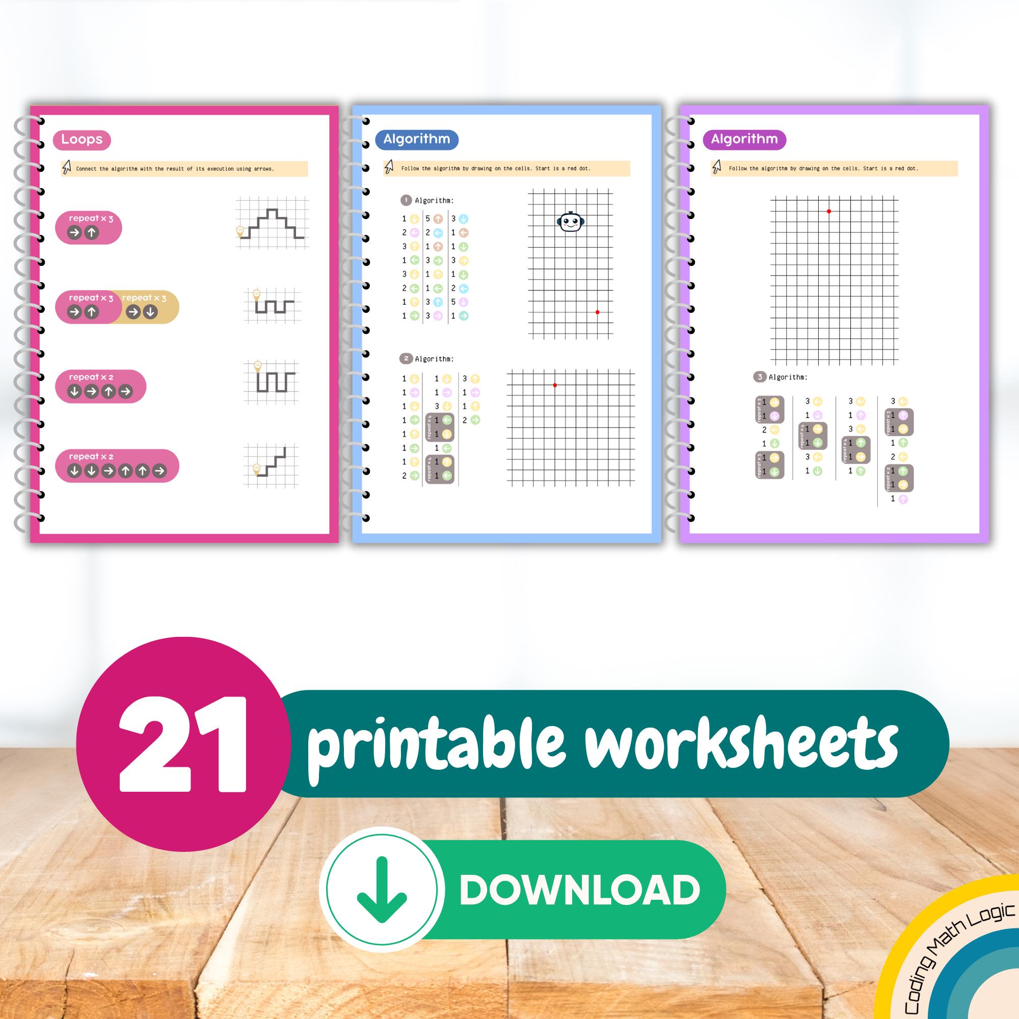 Coding Worksheets Creative Coding Activities for Kids STEM Logic Game ...