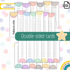 Multiplication Tables Flashcards Practice Multiplication 1-12 - Etsy
