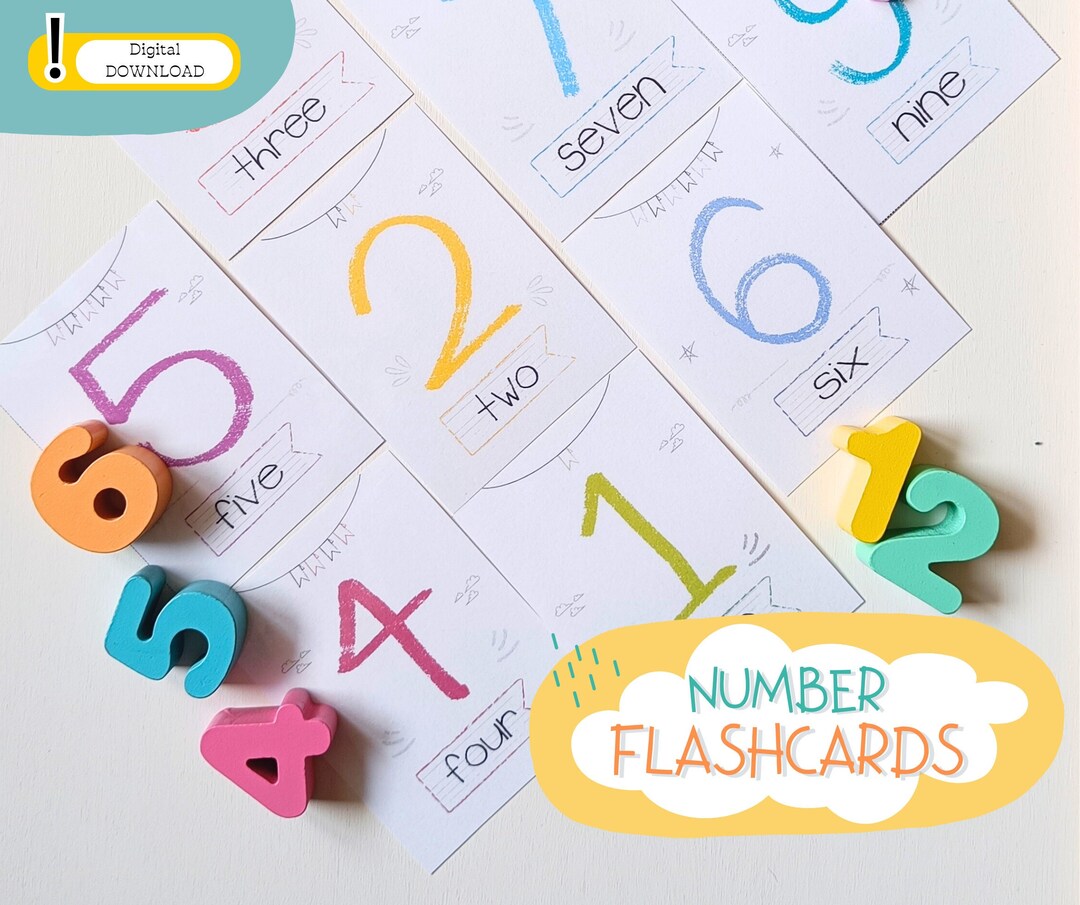 Number Flashcards Preschool Counting Flashcards Number Cards 1-10 ...