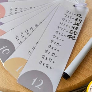 Multiplication Tables Flashcards 1-12 Kids Times Tables Card Set - Etsy