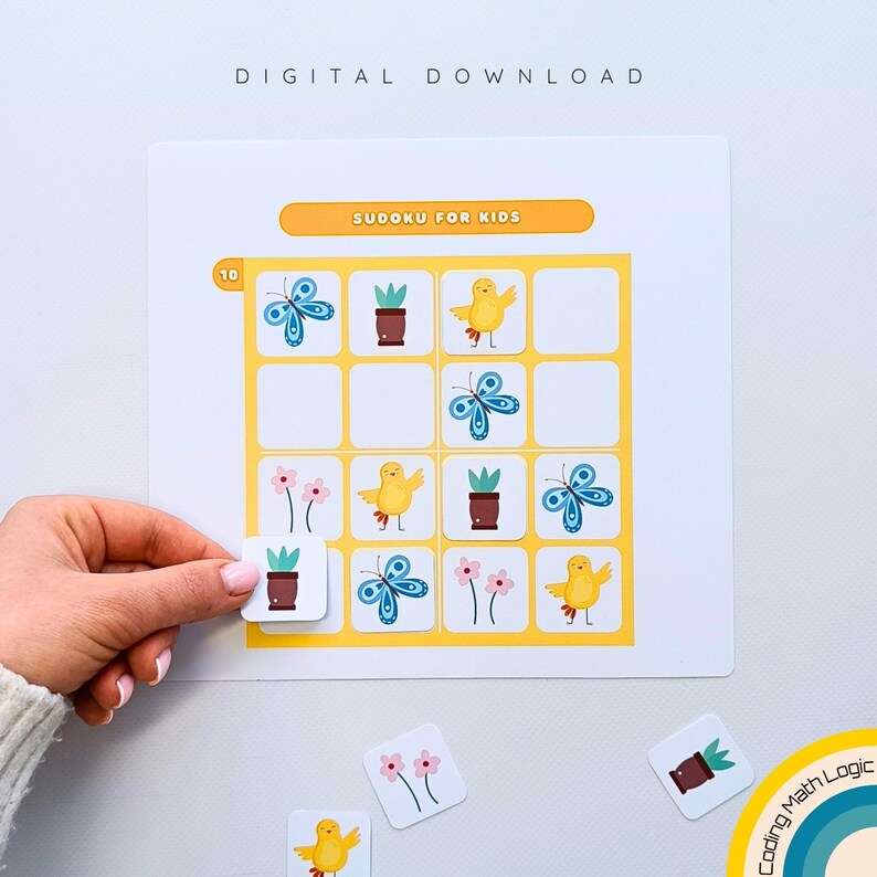 Printable Spring Sudoku Puzzles for Kids: Easy 3x3, 4x4 Grids (PDF ...