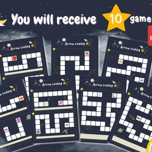 Space Coding Worksheets: Arrow Coding, Preschool Printable (digital ...
