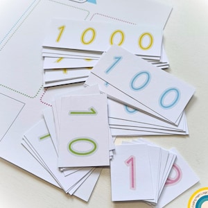Place Value Number Montessori Math Number Cards Make 0-9999 - Etsy