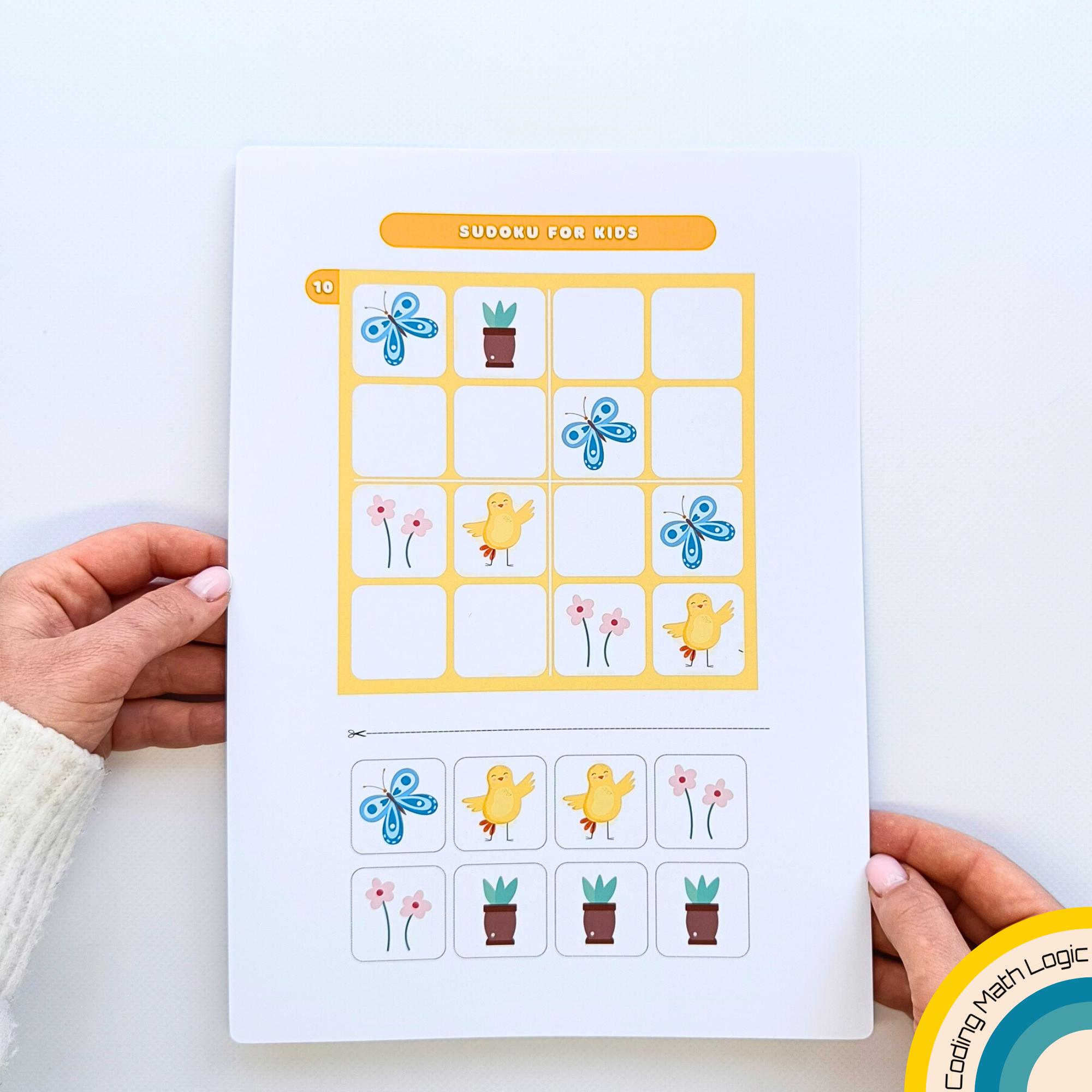 Printable Sudoku Puzzles for Kids Easy 3x3 and 4x4 Grids Activities for ...