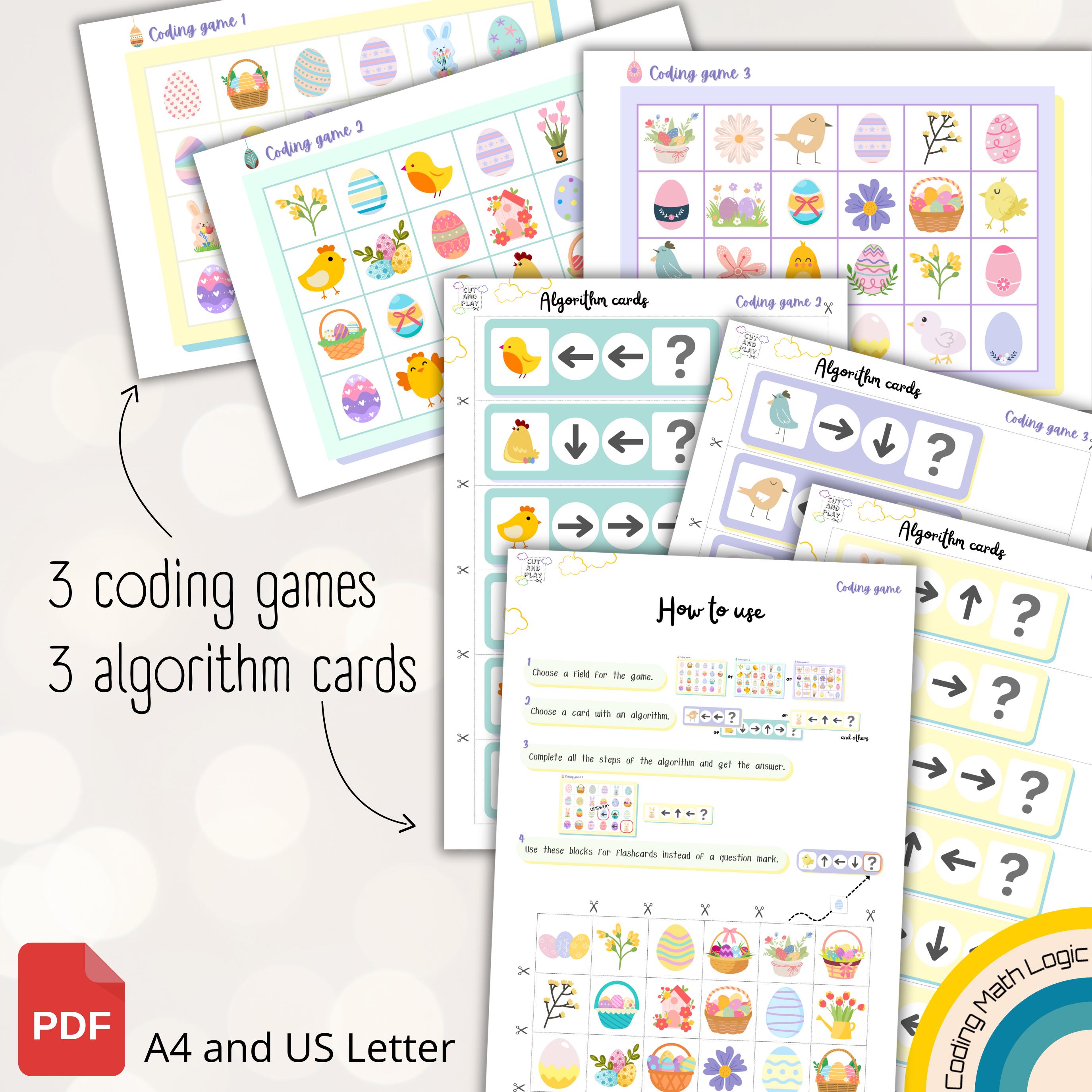 Easter Coding Activity: Spring Logic Games for Kids (digital Download ...