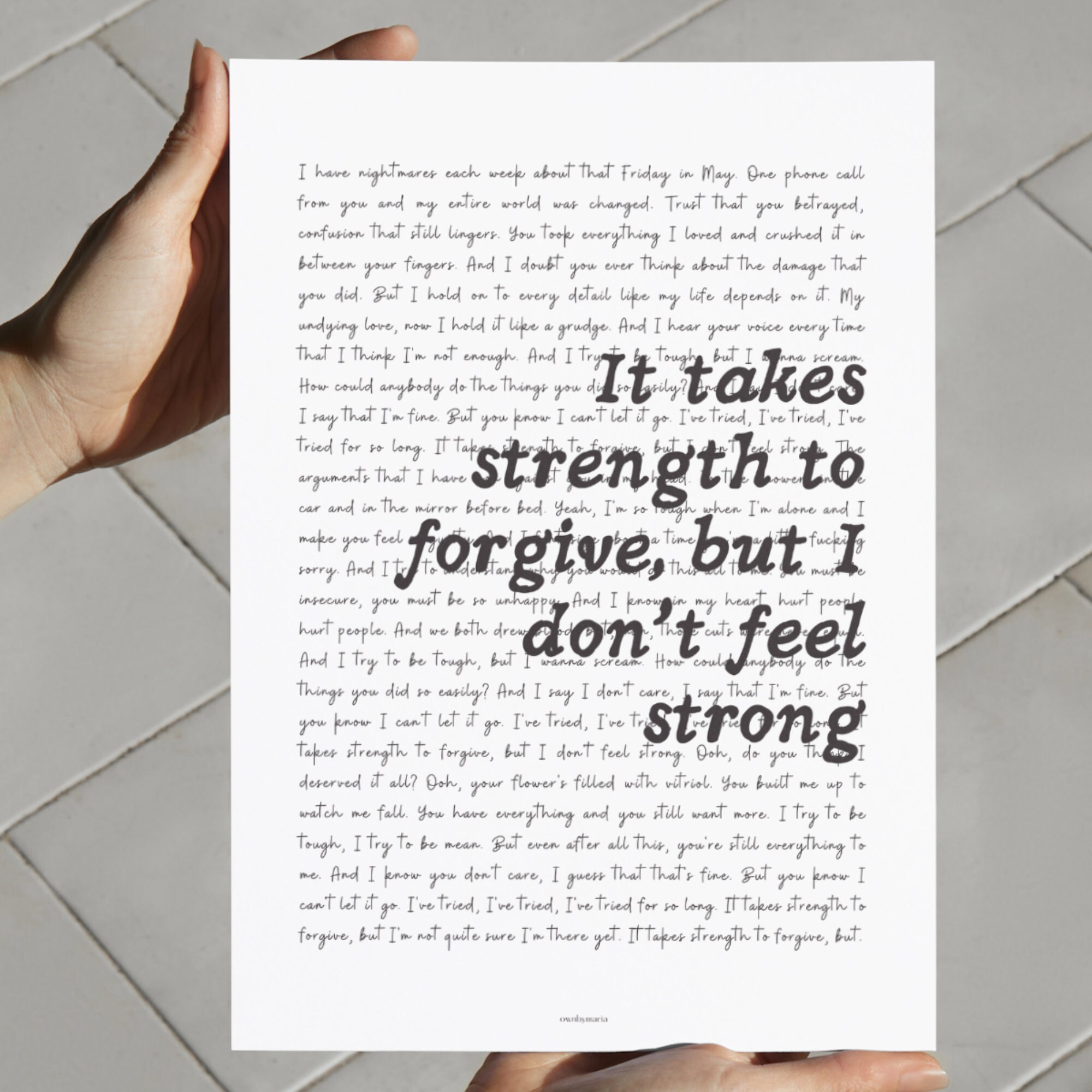 The Grudge Lyrics Poster GUTS Album Poster Olivia Rodrigo - Etsy