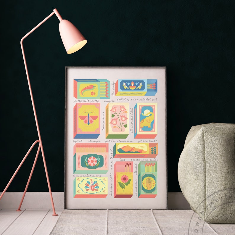 Olivia Rodrigo GUTS Poster, GUTS Album Tracks Decor, Trendy Colorful ...