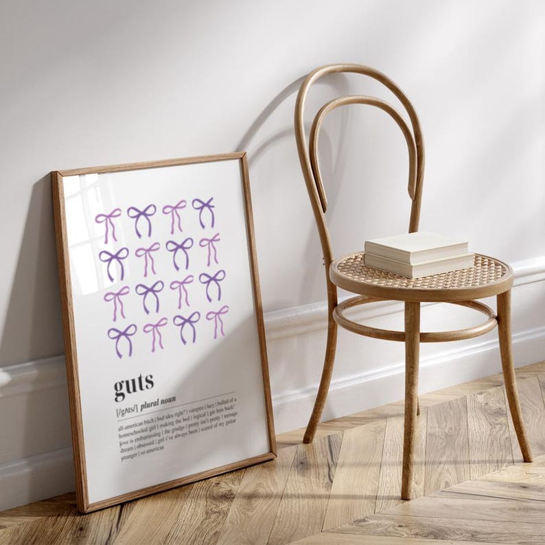 Olivia Rodrigo GUTS Poster, Classic Bow Ribbon Poster, Whimsical ...