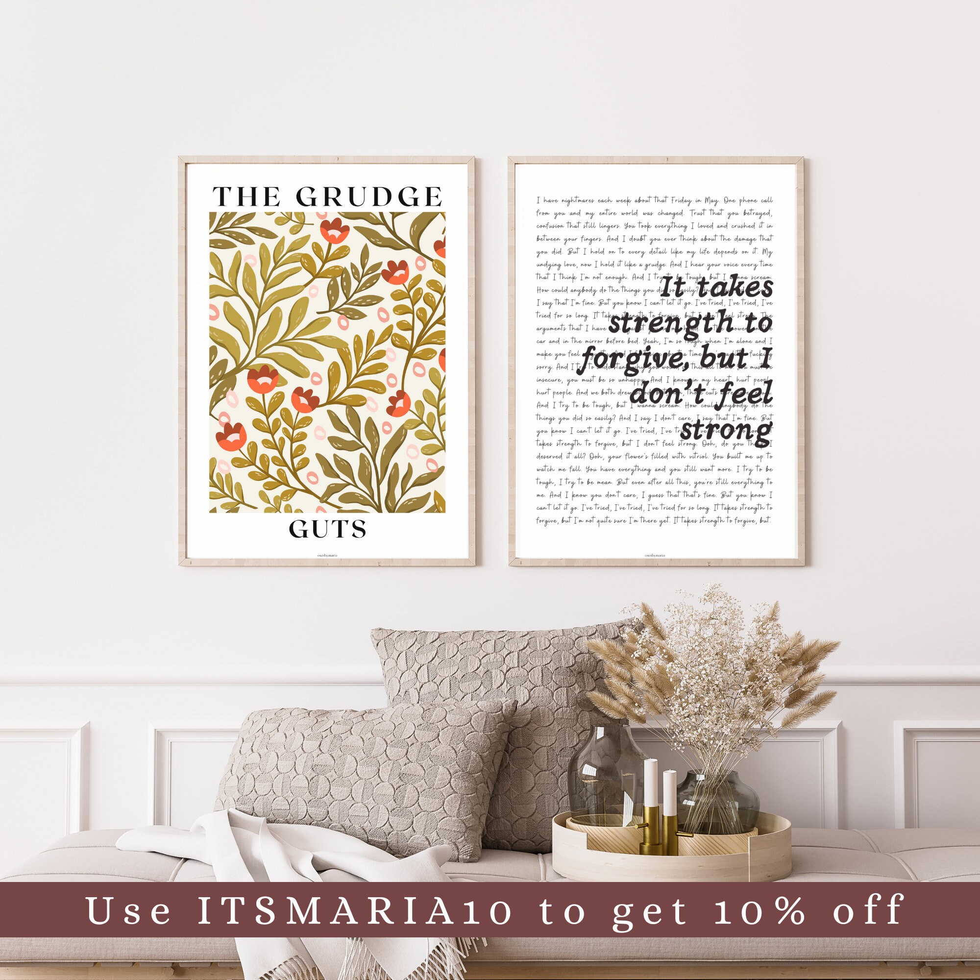 The Grudge Lyrics Poster GUTS Album Poster Olivia Rodrigo - Etsy