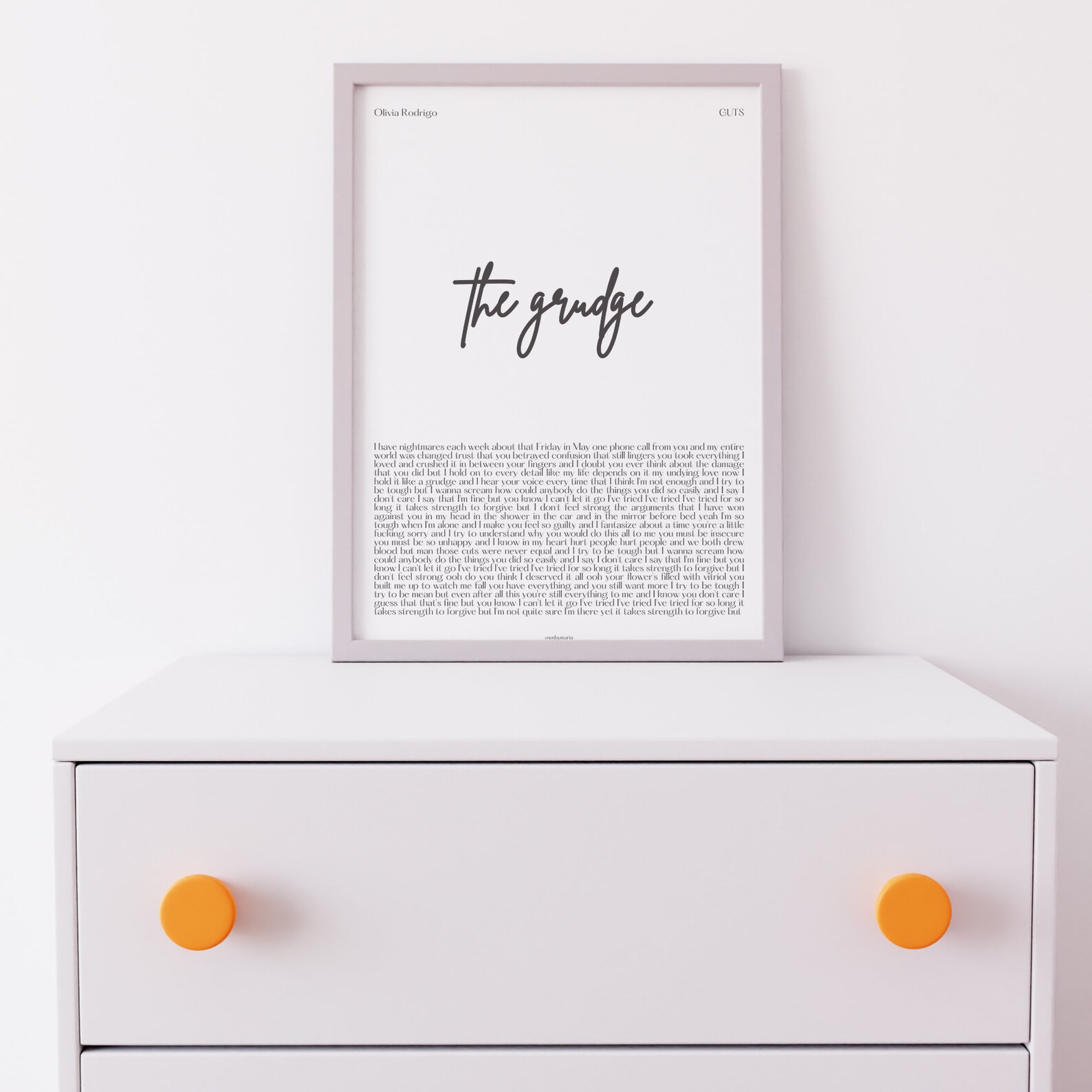 The Grudge by Olivia Rodrigo Poster, GUTS Album, Gift for Olivia ...