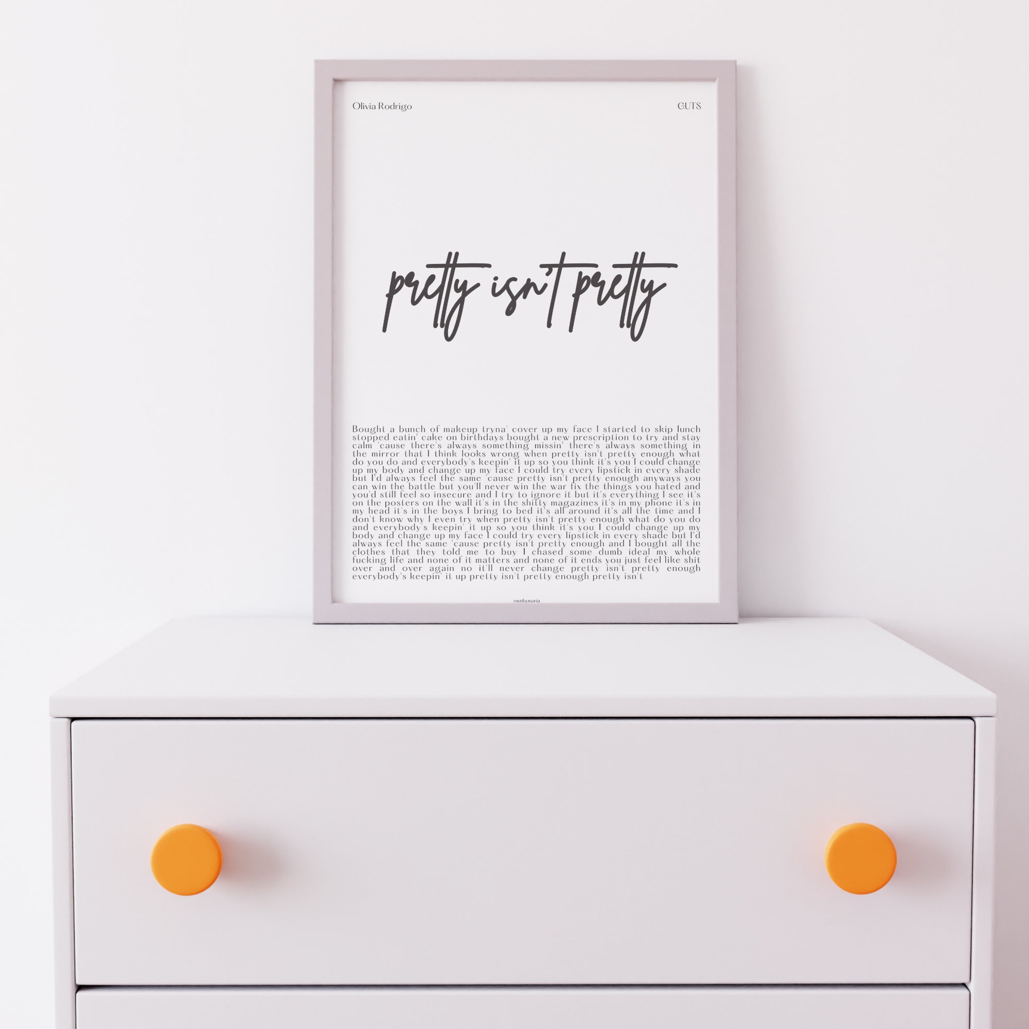 Pretty Isn't Pretty by Olivia Rodrigo Poster, GUTS Album, Gift for ...