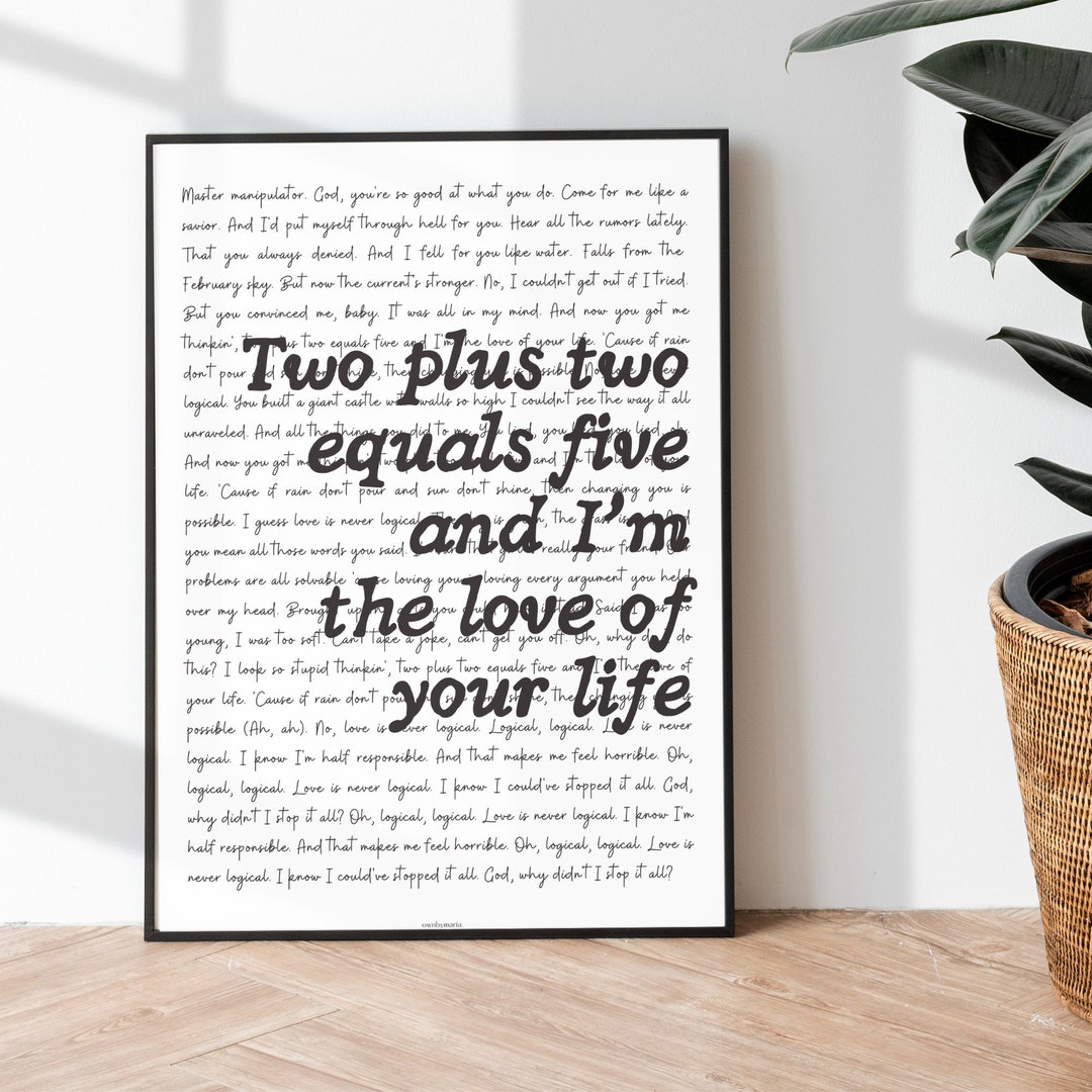 Logical Lyrics Poster, GUTS Album Poster, Olivia Rodrigo Poster, Gift ...