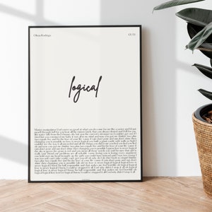 Logical by Olivia Rodrigo Poster, GUTS Album, Gift for Olivia Rodrigo ...