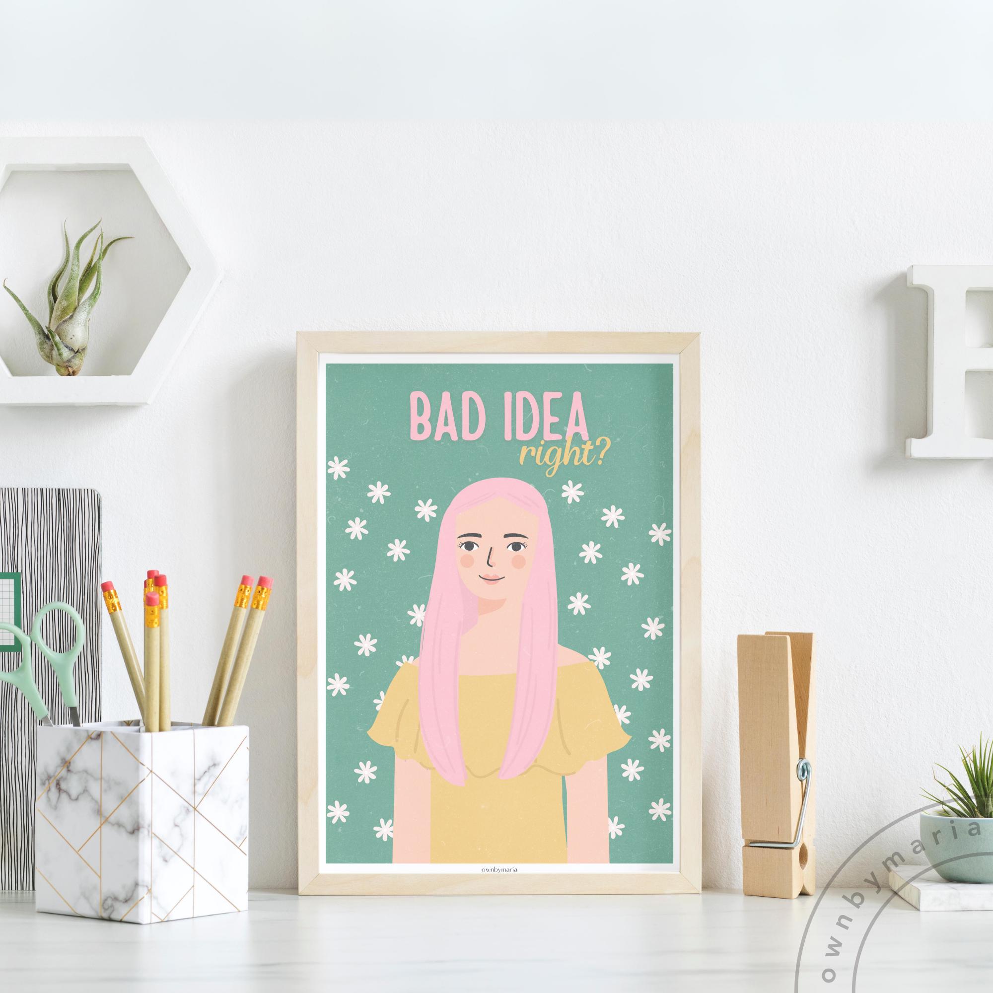 Bad Idea Right by Olivia Rodrigo Poster, GUTS Album, Gift for Olivia ...
