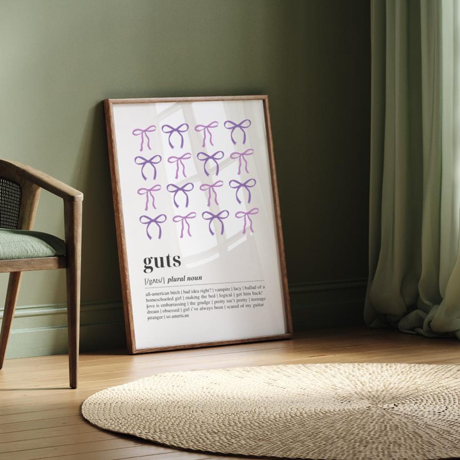 Olivia Rodrigo GUTS Poster, Classic Bow Ribbon Poster, Whimsical ...