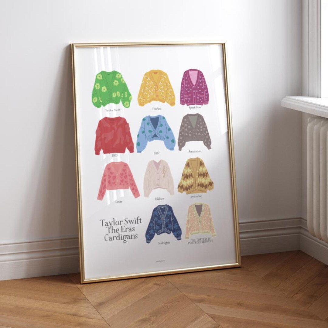 Taylor Swift the Eras Cardigans Poster, Swiftie Gift Merch, the Eras ...