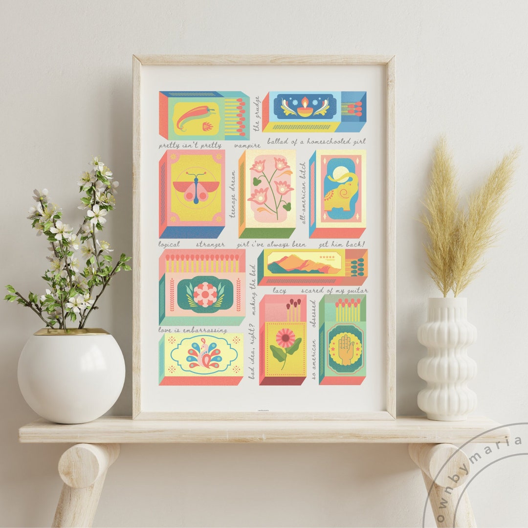 Olivia Rodrigo GUTS Poster, GUTS Album Tracks Decor, Trendy Colorful ...