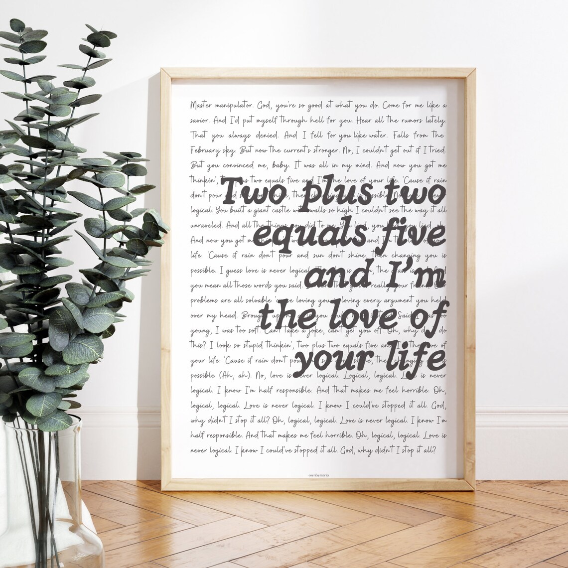 Logical Lyrics Poster, GUTS Album Poster, Olivia Rodrigo Poster, Gift ...