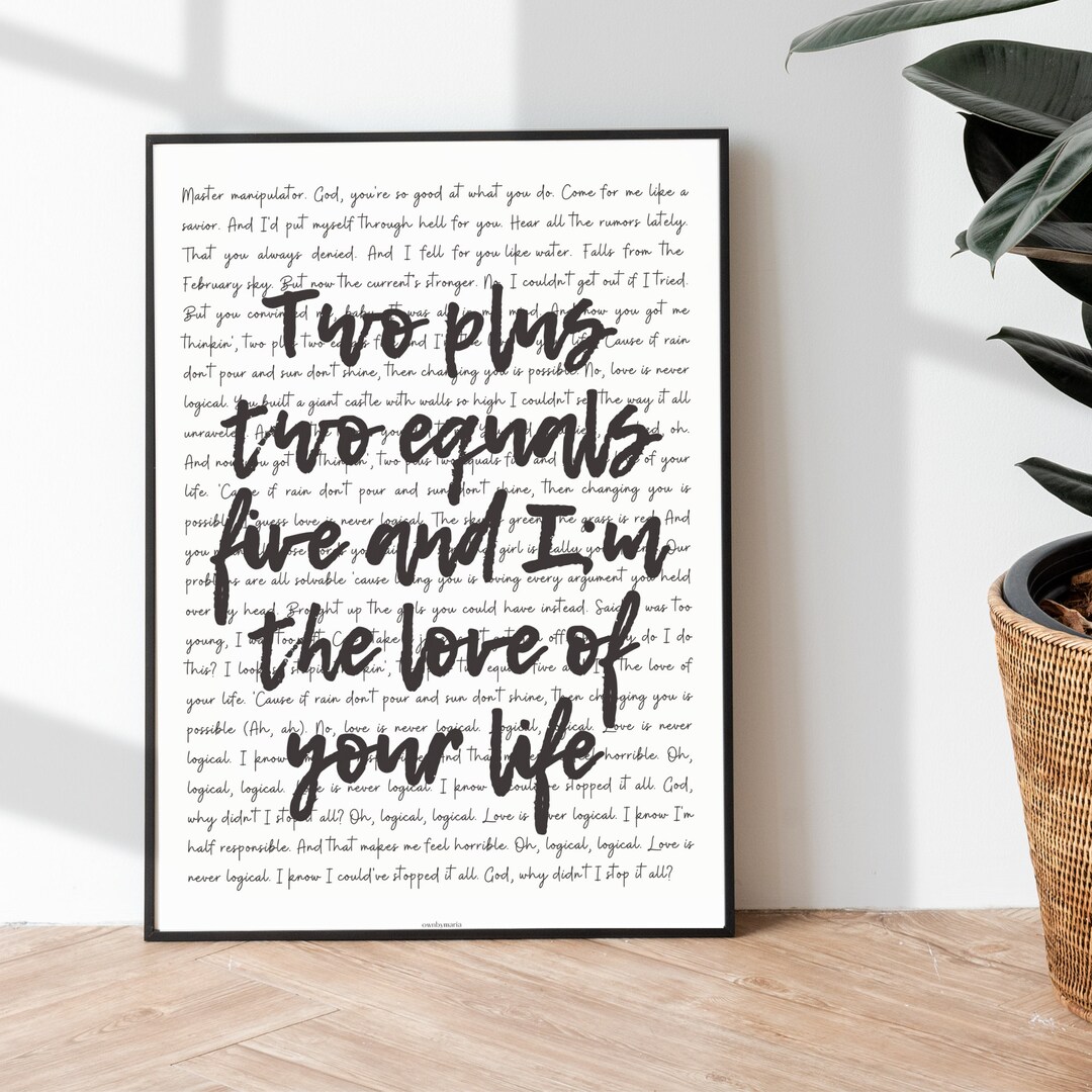 Logical Lyrics Poster GUTS Album Poster Olivia Rodrigo - Etsy