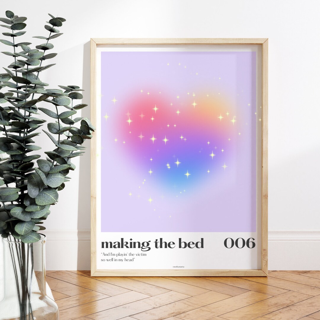 Making the Bed Olivia Rodrigo Y2K Poster, Livie Fan Art, Gradient Aura ...