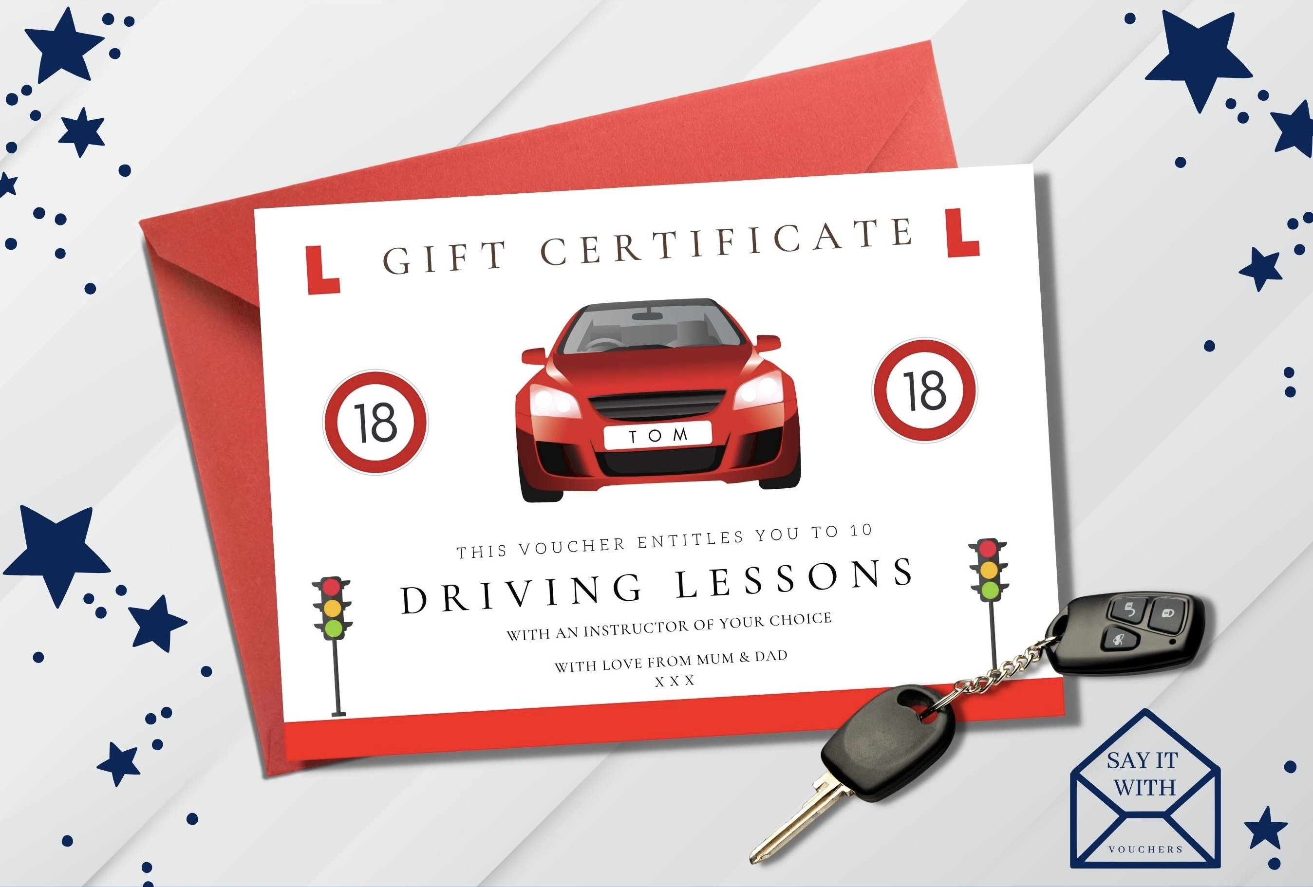 DRIVING LESSONS GIFT Voucher Digital Download Learner Driver Gift ...