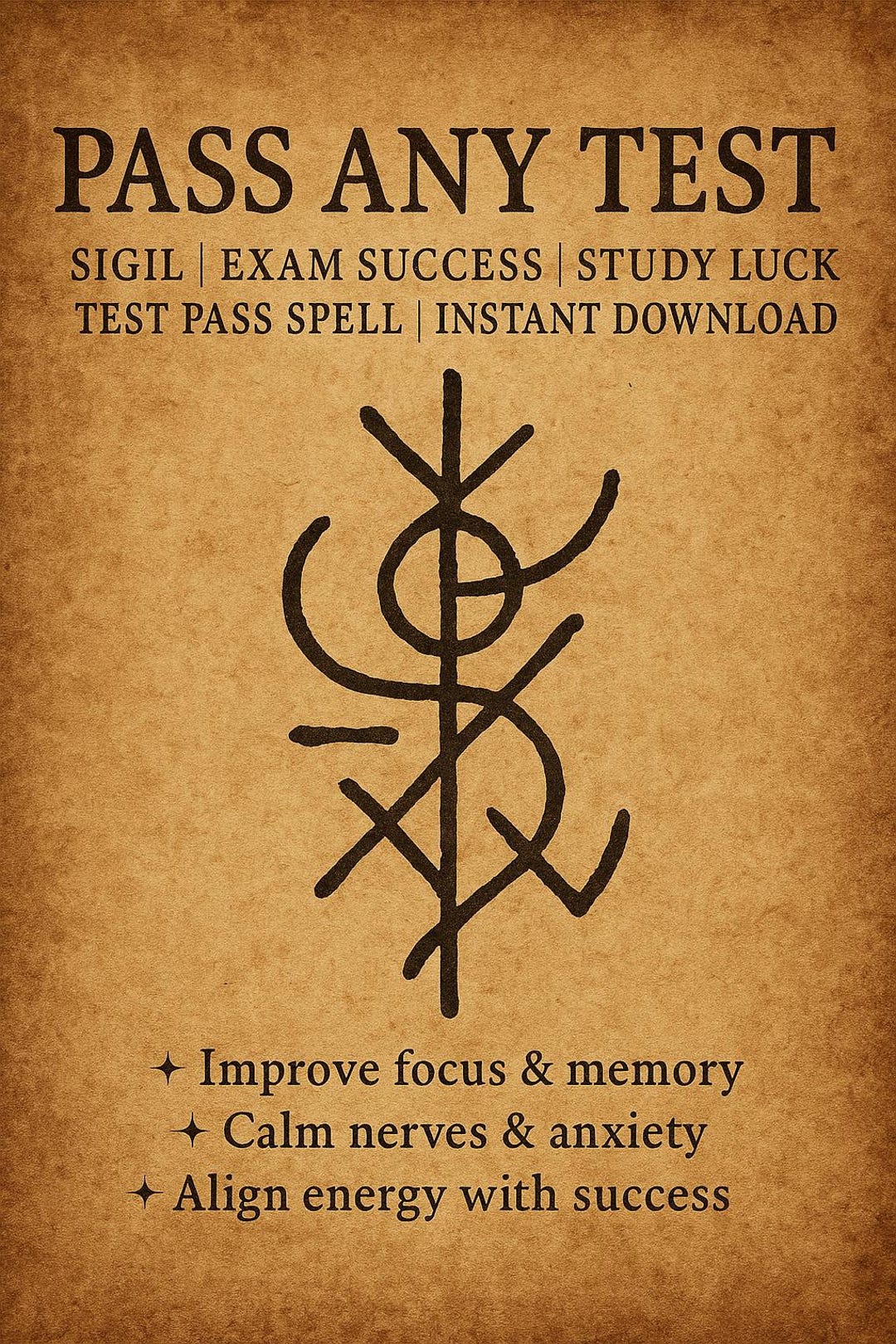 PASS Any TEST Sigil | Exam Success | Study Luck | Test Pass Spell ...