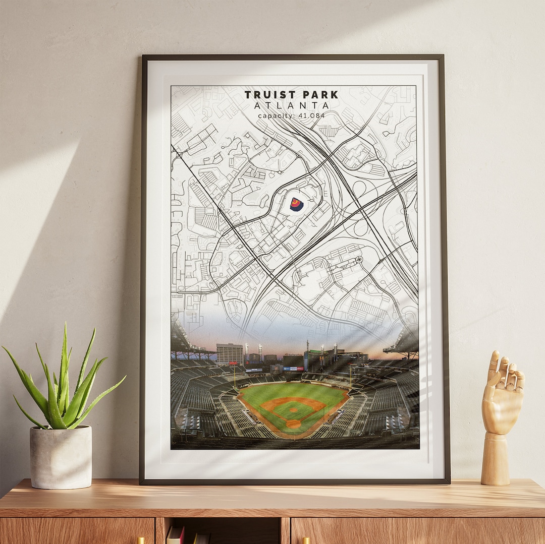 Truist Park Artwork, Multiple Size Digital Baseball Stadium Map Wall ...
