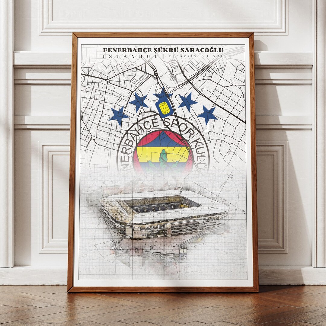 Fenerbahce Sükrü Saracoglu Artwork, Digital Football Stadium Map Poster ...