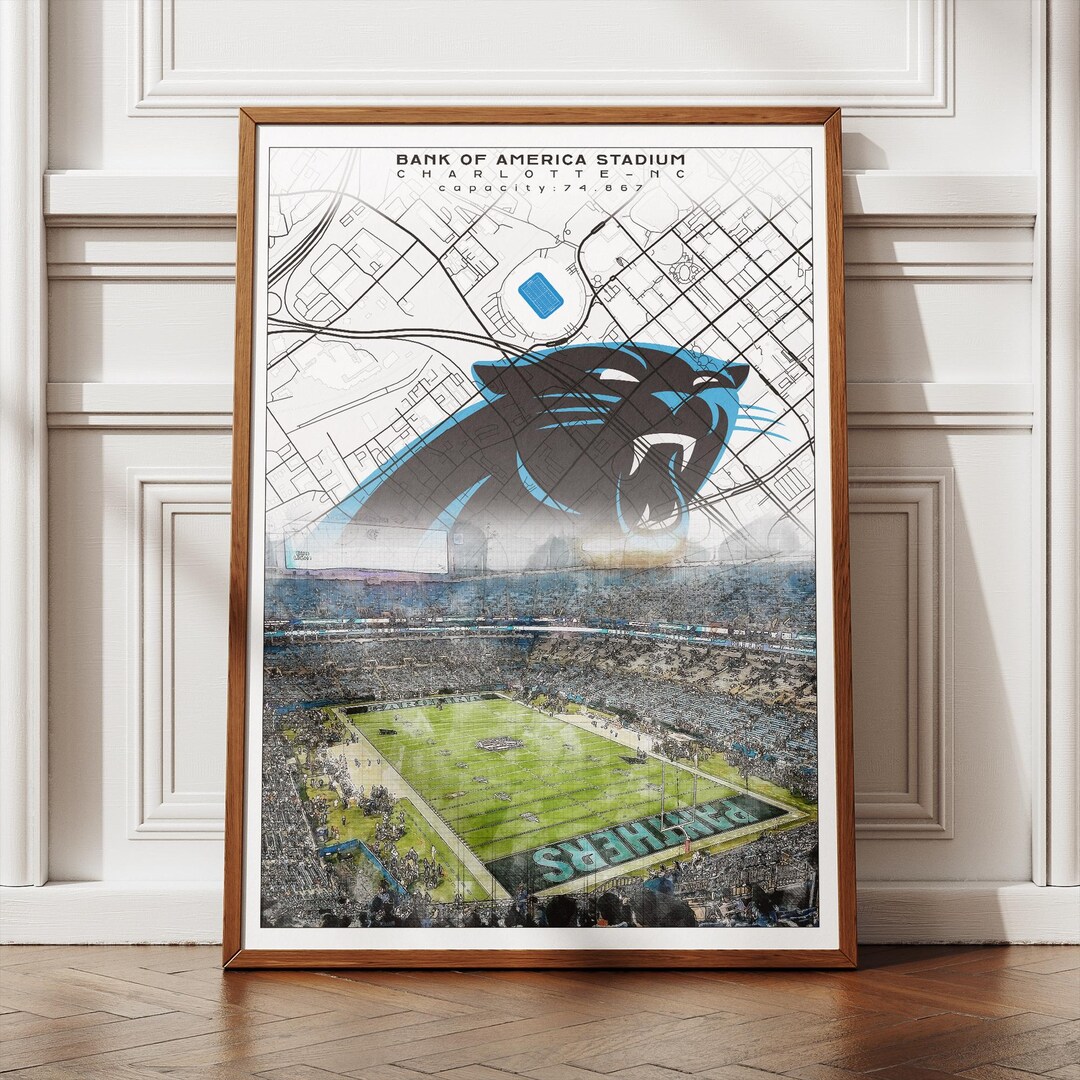 Bank of America Stadium Artwork, Digital NFL Map Poster, Aesthetic ...