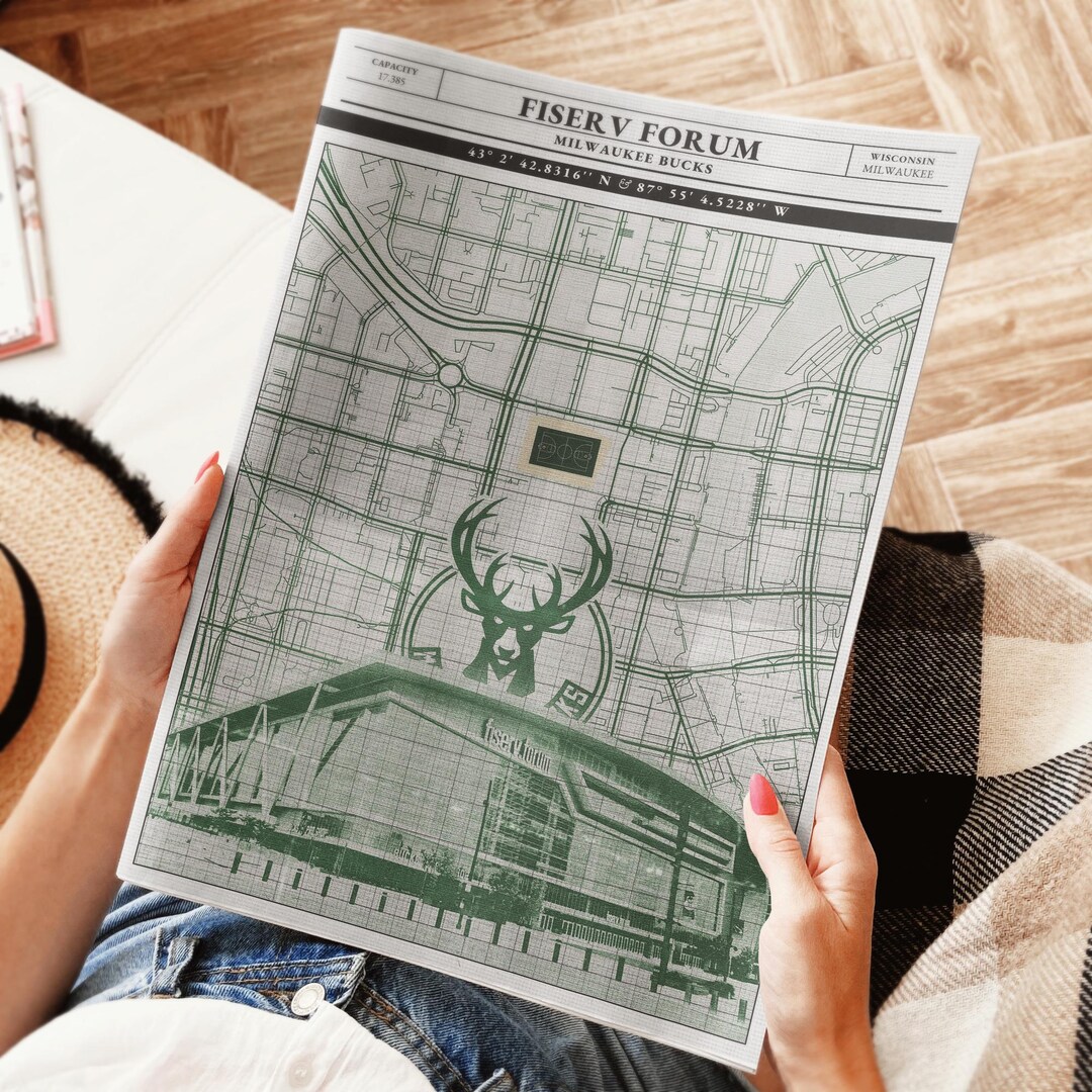 Fiserv Forum Printable Newspaper Wall Art, Sports Themed Decor for ...