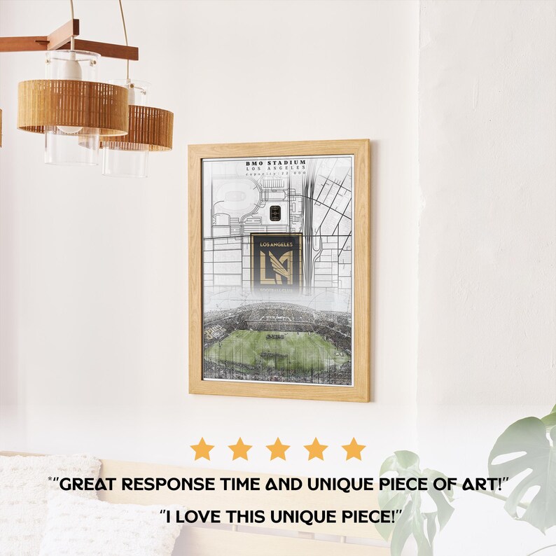 Football Artwork of BMO Stadium, Digital Poster for Sports-centric ...