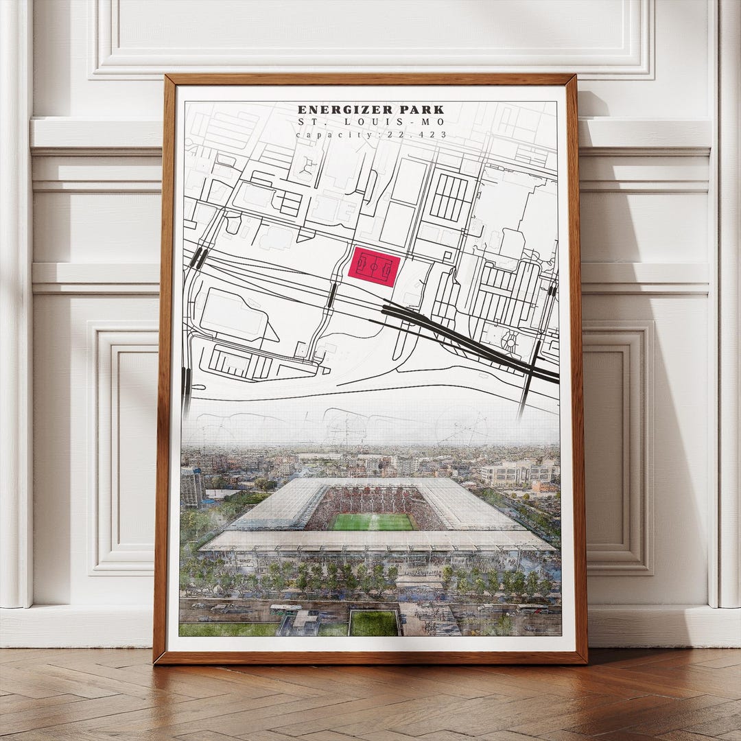 Energizer Park MLS Stadium Artwork, Digital Football Map Poster ...