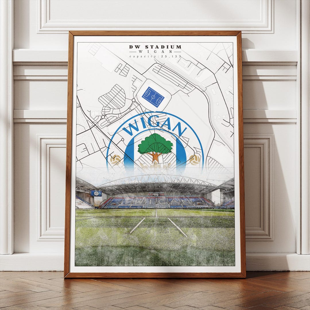 DW Stadium Artwork, Digital Soccer Map Art, Football Decorations for ...