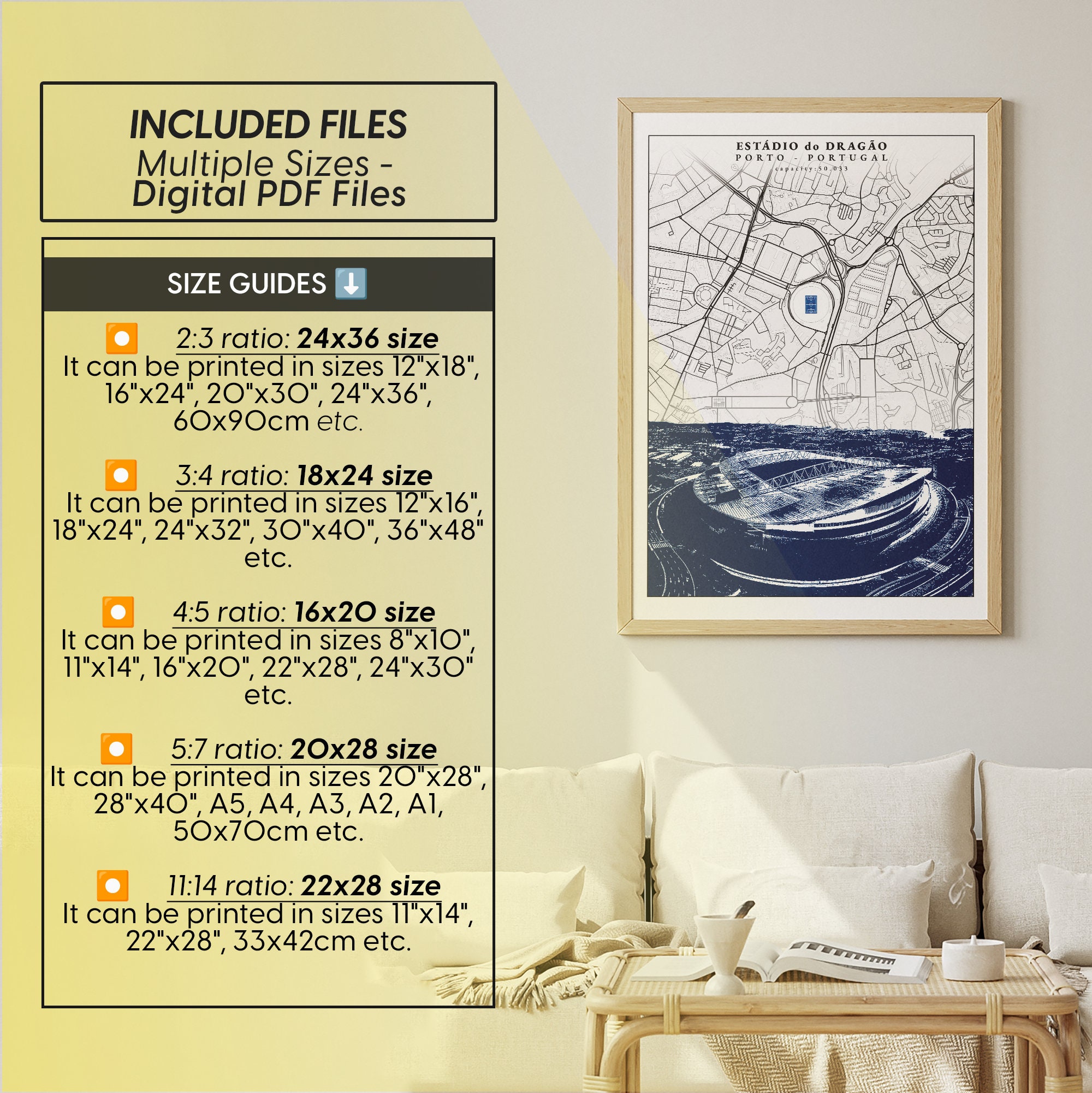 FC Porto Estádio Do Dragão Stadium Map Wall Art for Gamer Room ...