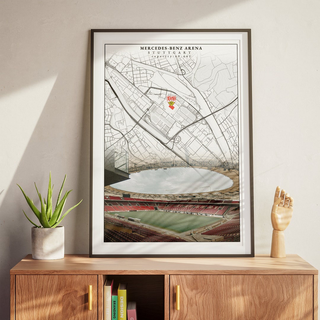 Mercedes-benz Arena Artwork, Digital Football Stadium Map Poster ...