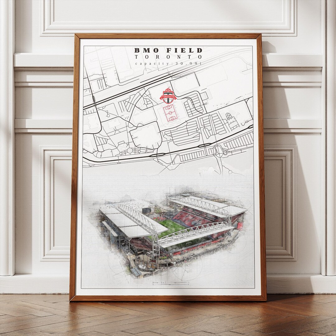 BMO Field Soccer Stadium Digital Map Poster, Aesthetic Football ...