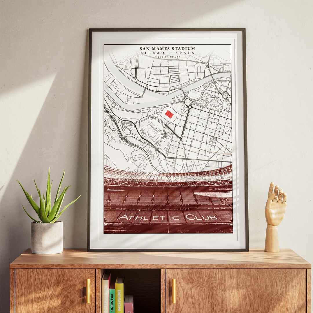 Map Design of San Mamés Soccer Stadium Artwork, Digital Football ...