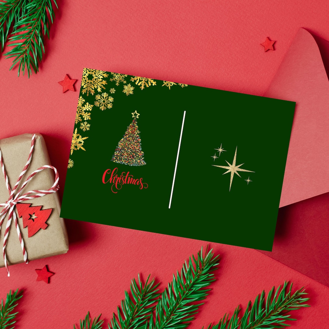 Foldable Christmas Card, Printable Christmas Card, Instant Digital ...