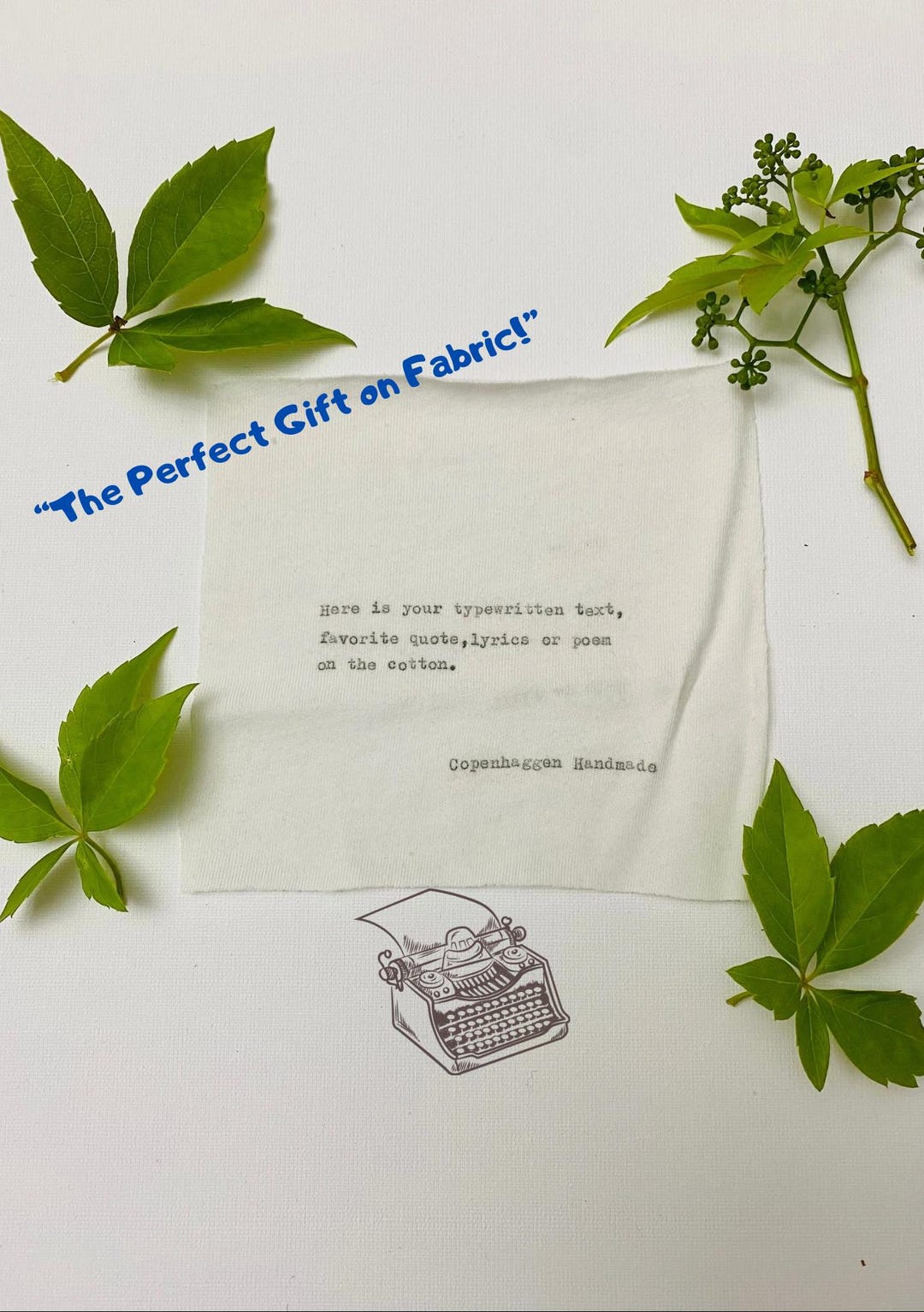 Christmas Gift,custom Handmade Typewriter Written Quotes Cotton ...