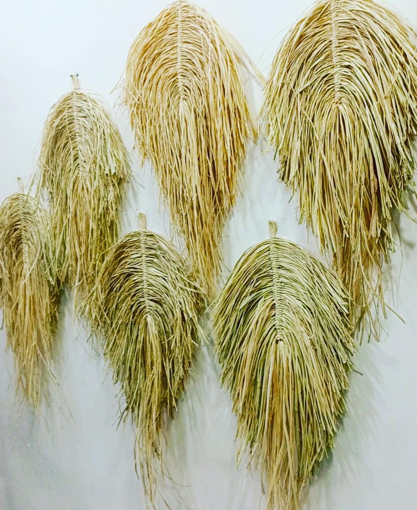 Natural Raffia Wall Hanging, Boho Wall Decor , Bohemian Raffia Wall Art ...