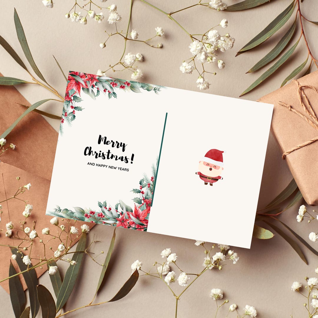 Foldable Christmas Card, Printable Christmas Card, Instant Digital ...
