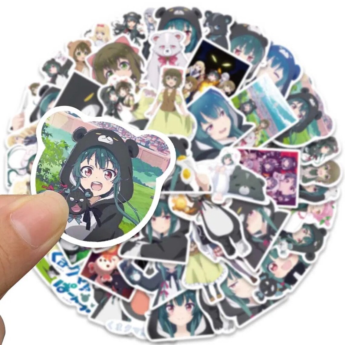 50 Pcs Kuma Kuma Kuma Bear Punch Anime Handmade Stickers Graffiti ...