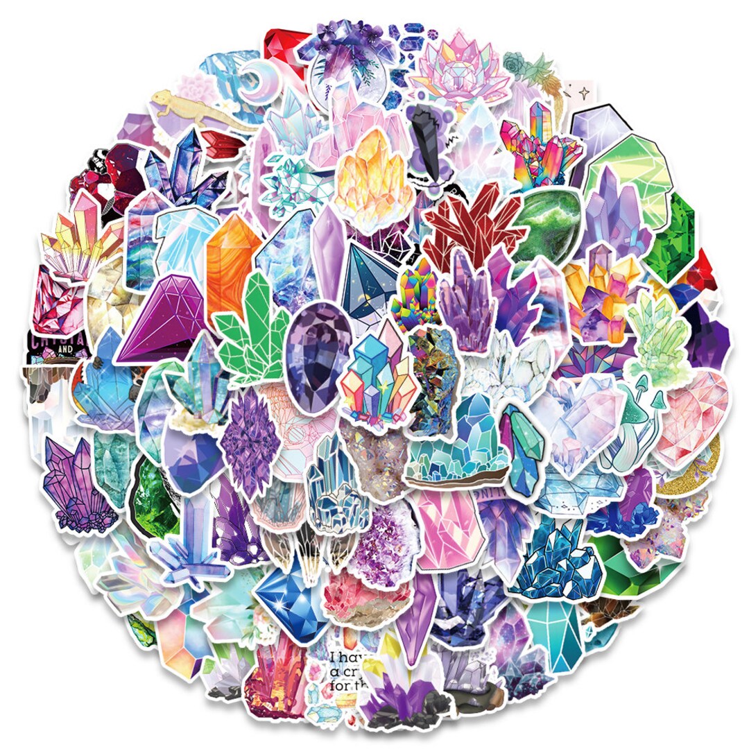 100 Pcs Handmade Colorful Crystal Stickers for Water Bottle Laptop ...
