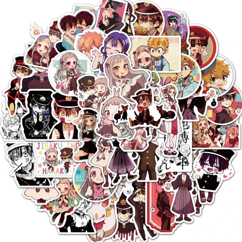 50 Pcs Toilet-bound Hanako-kun Anime Handmade Stickers Laptop Guitar ...