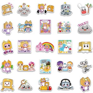 50 Pcs Lankybox Cartoon Handmade Sticker Set for Suitcase - Etsy