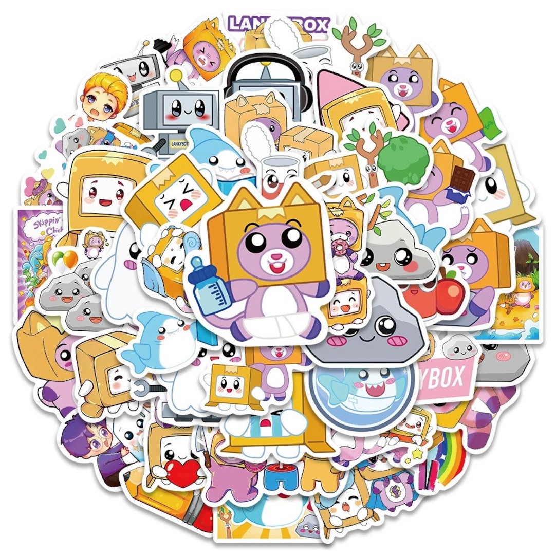 50 Pcs Lankybox Cartoon Handmade Sticker Set for Suitcase - Etsy