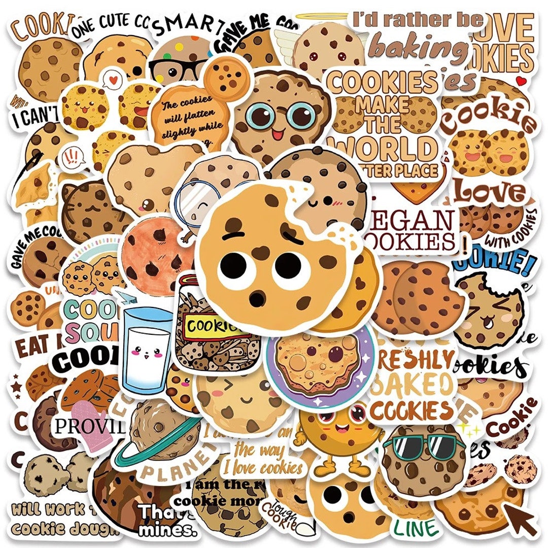 50 Pcs Cartoon Sweet Cookies Stickers for Dessert Mini Diary Stickers ...