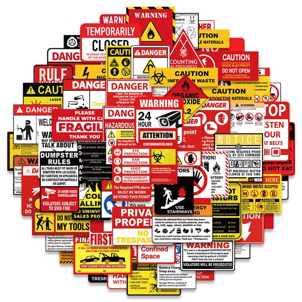 Warning Sign Stickers - Etsy